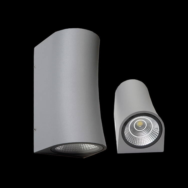 K Light Y-LED-1801/2CRG LED COB Up&Down Curved Round Grey Wall Light ...