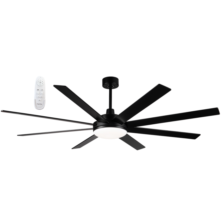 Brightstar FCF102 Matt Black Ceiling Fan with Plywood Blades ...