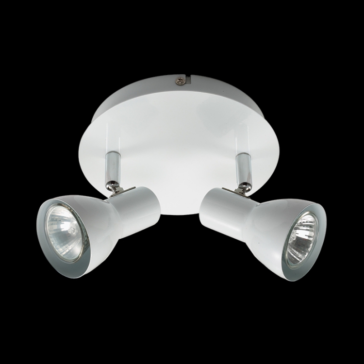 K Light N-KLS-644-2P/WH GU10 Two Adjustable Spot Lights on a Plate ...